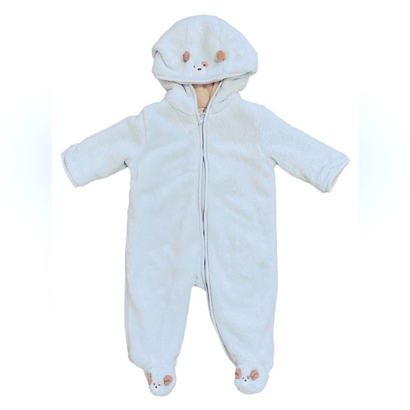 Absorba | One Pieces | Absorba Infant Baby Snowsuit Blue Hooded Footed ...